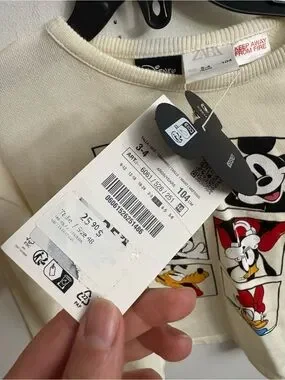 Zara | Shirts & Tops | Nwt Zara Kids Cream Disney Character Longsleeve ...